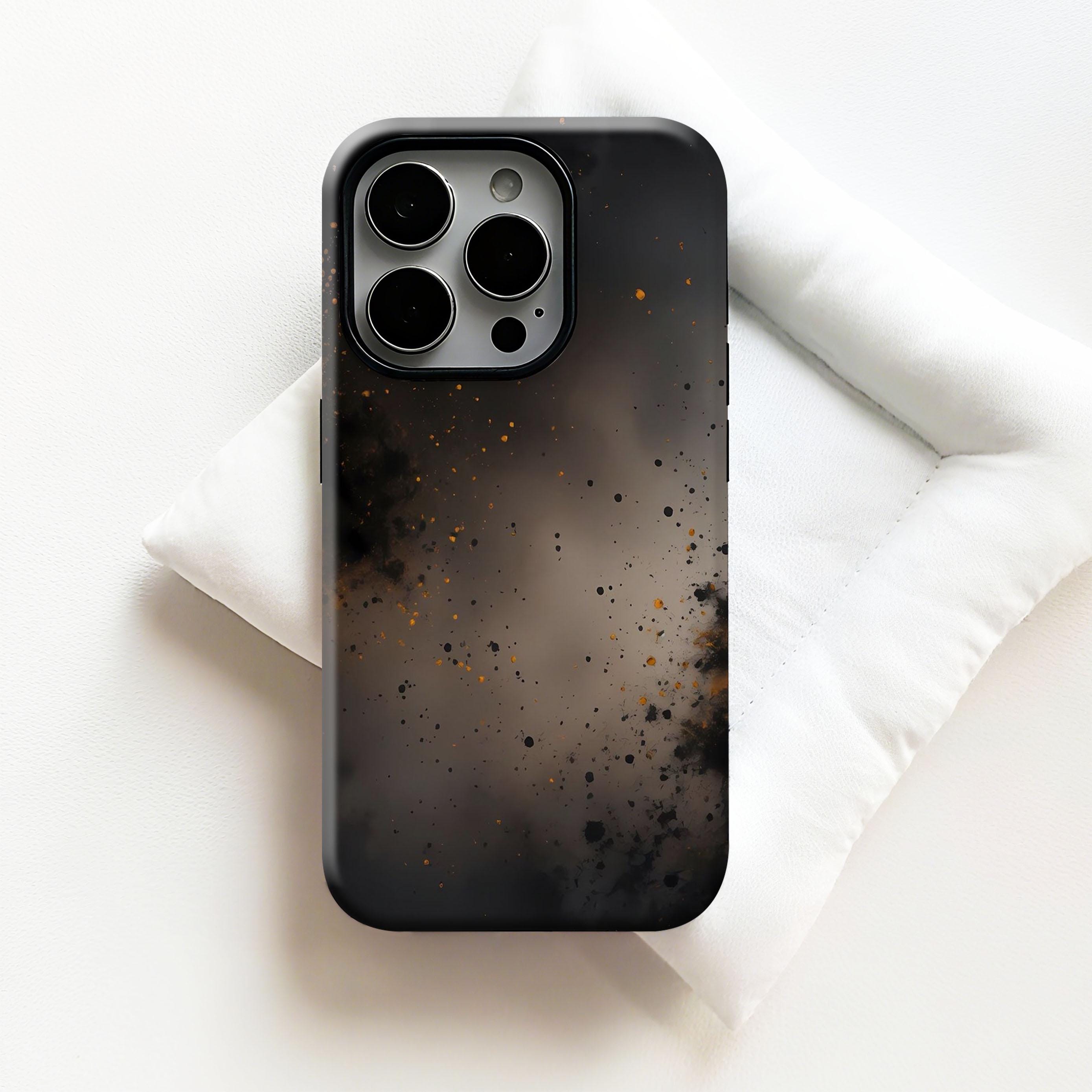 Black & Gold Spark Smoke Phone Case,abstract Dark Art Industrial Style ...