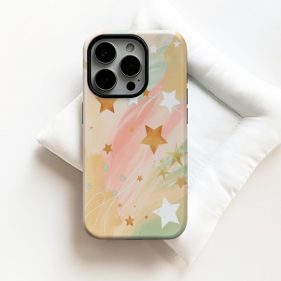 Dreamy Star Chain Watercolor Phone Case,colorful Pastel Galaxy Starry ...