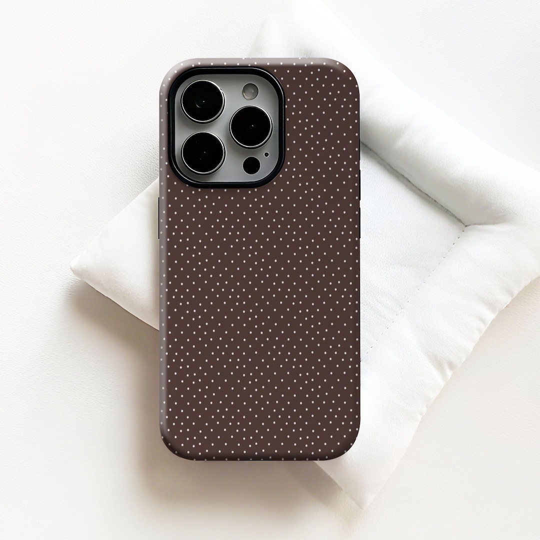 Retro Brown Polka Dots Phone Case, Cute Trendy Aesthetic,for iPhone 17 ...