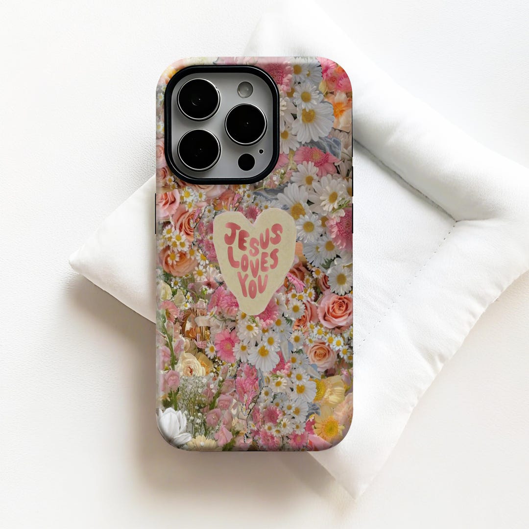 Jesus Loves You Phone Case,vintage-style Colorful Flowers,christian ...