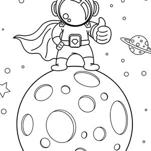 Space Coloring Book: Astronauts, Rockets, Planets - 20 Printable Pages ...