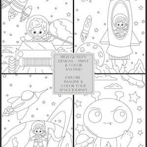 Space Coloring Book: Astronauts, Rockets, Planets - 20 Printable Pages ...