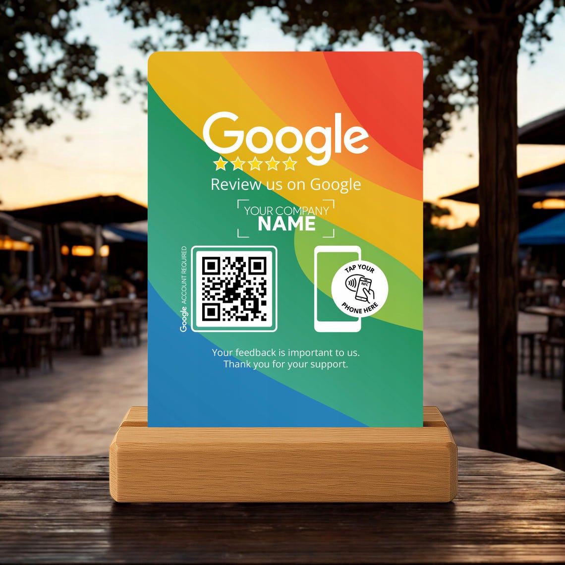 Google Review Stand With NFC & QR – English “review Us on Google” With ...