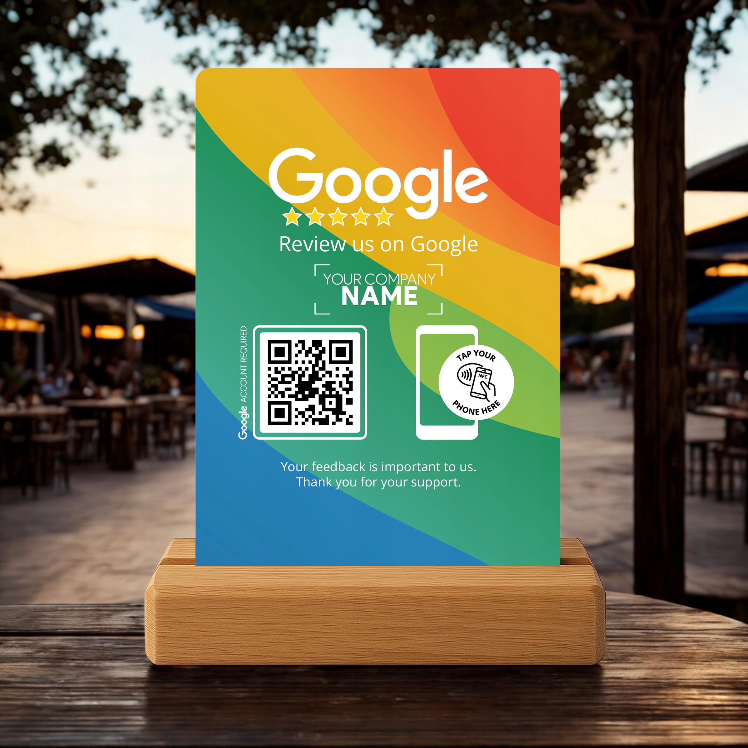 Google Review Stand With NFC & QR – English “review Us on Google” With ...
