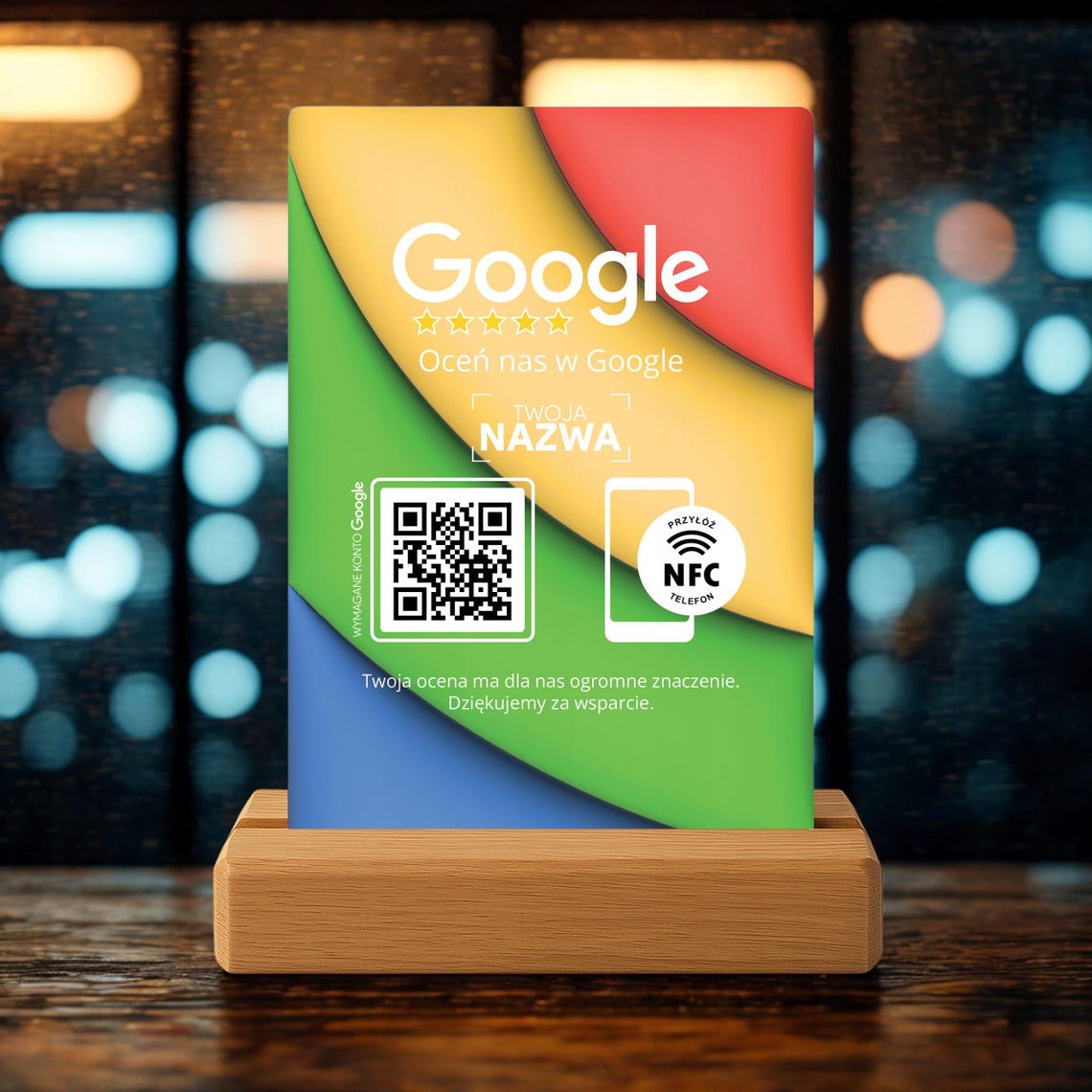 Personalized Google Review Stand With QR & NFC – Custom Business Name ...
