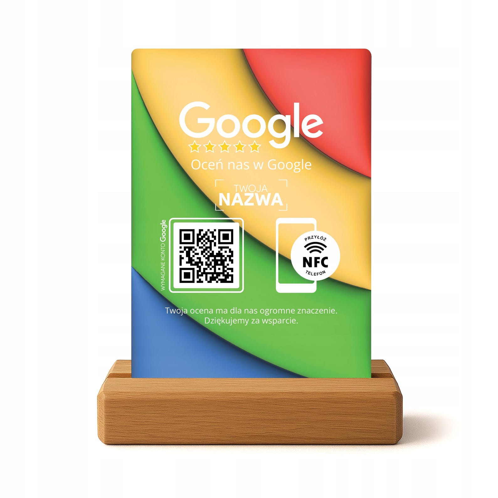 Personalized Google Review Stand With QR & NFC – Custom Business Name ...