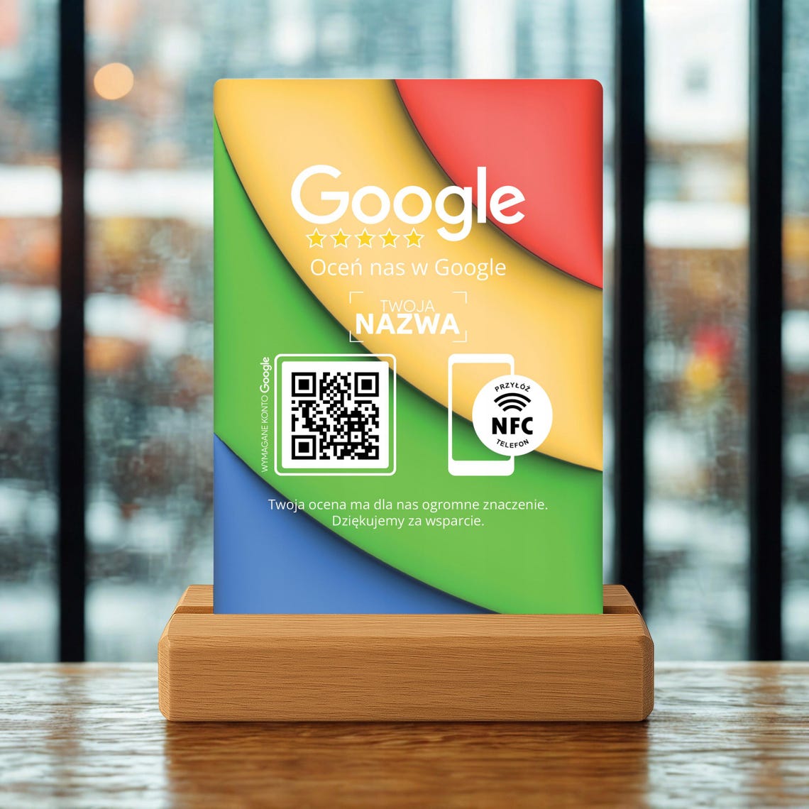 Personalizowany Stojak Google Z QR I NFC - Stand Z Nazwą Twojej Firmy - Etsy
