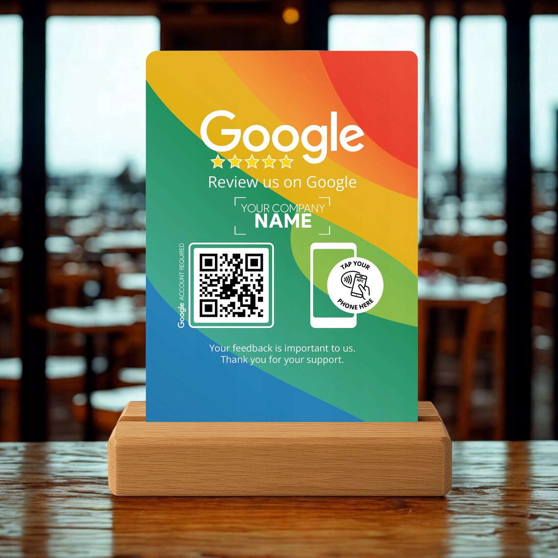 Google Review Stand With NFC & QR – English “review Us on Google” With ...