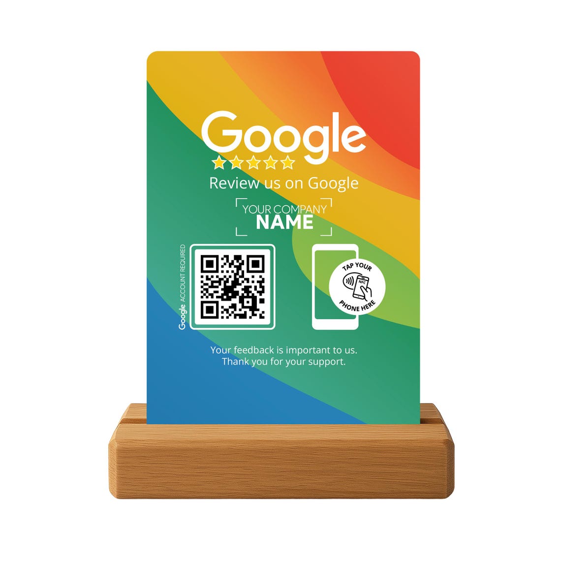 Google Review Stand With NFC & QR – English “review Us on Google” With ...