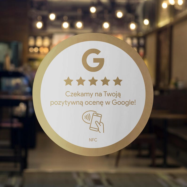 NFC Google Review Stickers 5.5 Cm – Tap to Review Tags for Restaurant ...