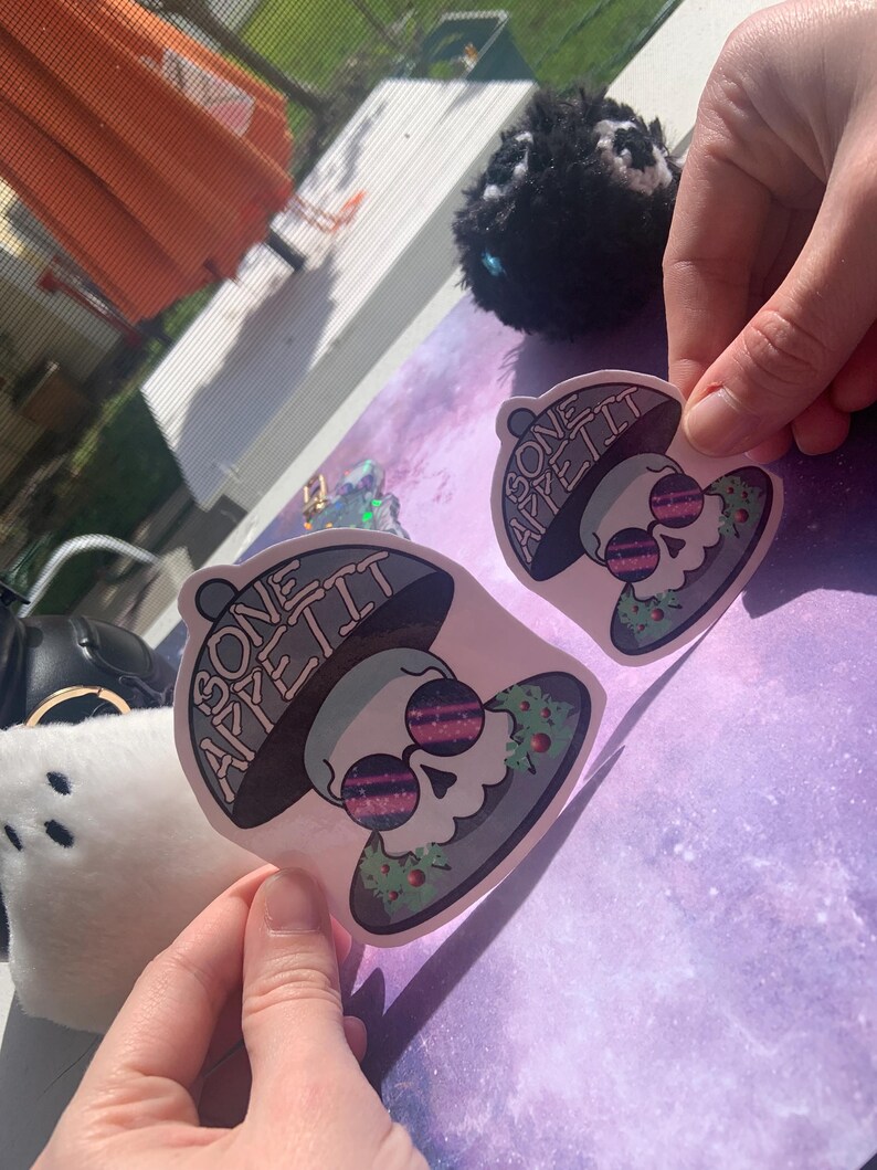Bone Appetit Sticker: Funny Skeleton Glossy Vinyl Sticker Stanley - Etsy