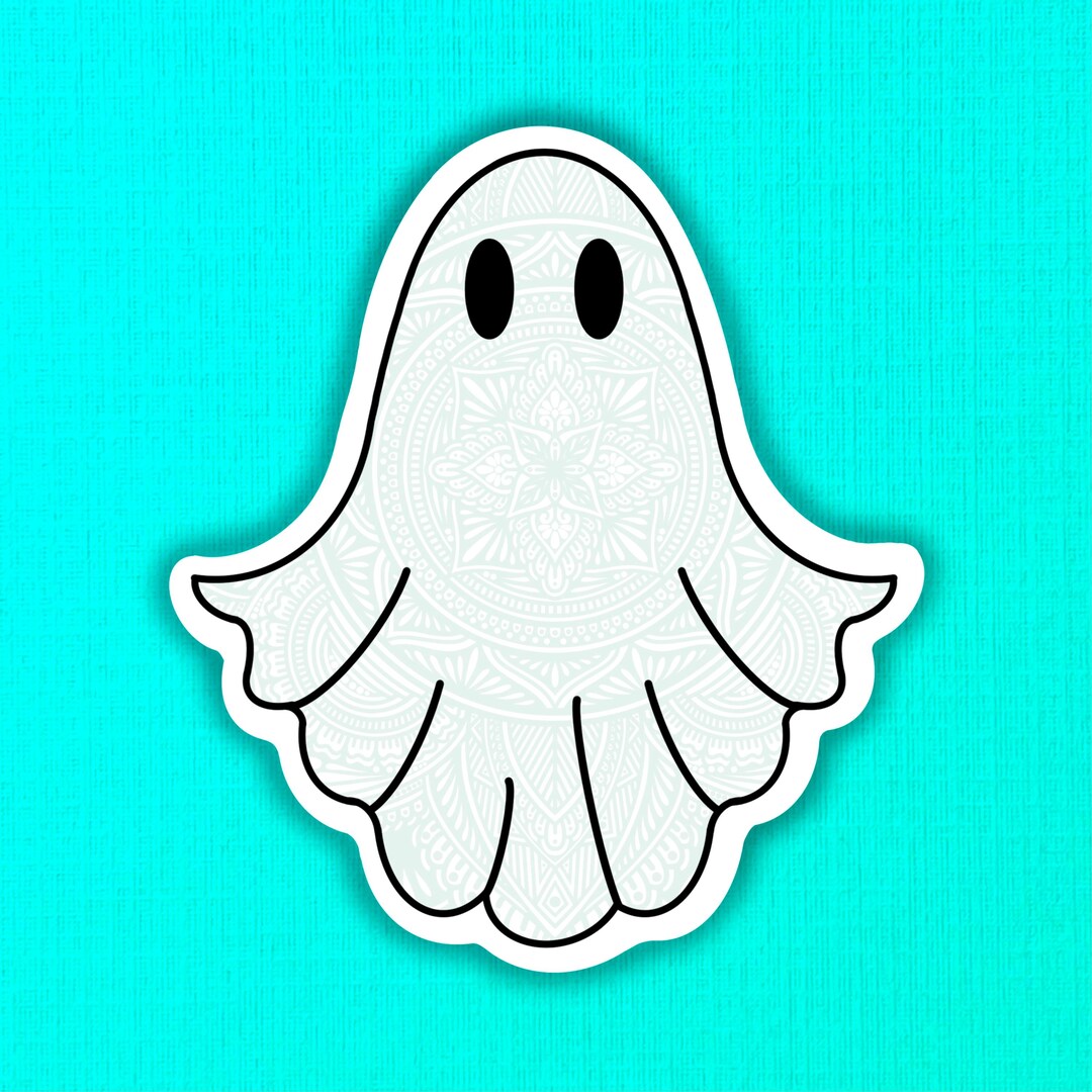 Ghost Sticker | Spooky Cute Halloween Vinyl Decal | Waterproof ...