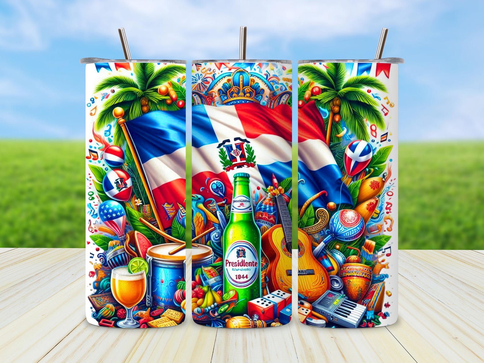 Dominican Republic Flag Tumbler Wrap PNG: 20oz Skinny Tumbler ...