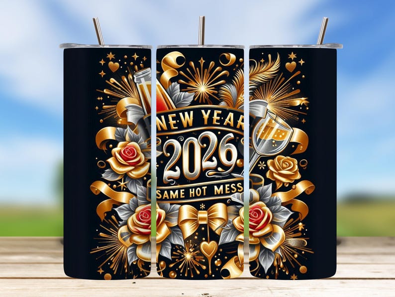 New Year 2026 : 20oz Skinny Tumbler Wrap Digital Download - Etsy