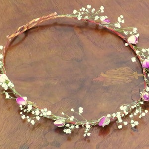 Flower Crown, Rosebud Real Dried Flowers, Dried Flower Crown Halo ...