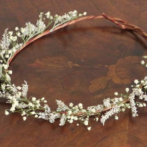 Real Dried Babys Breath and Statice Flower Crown: Ivory Wedding Tiara ...