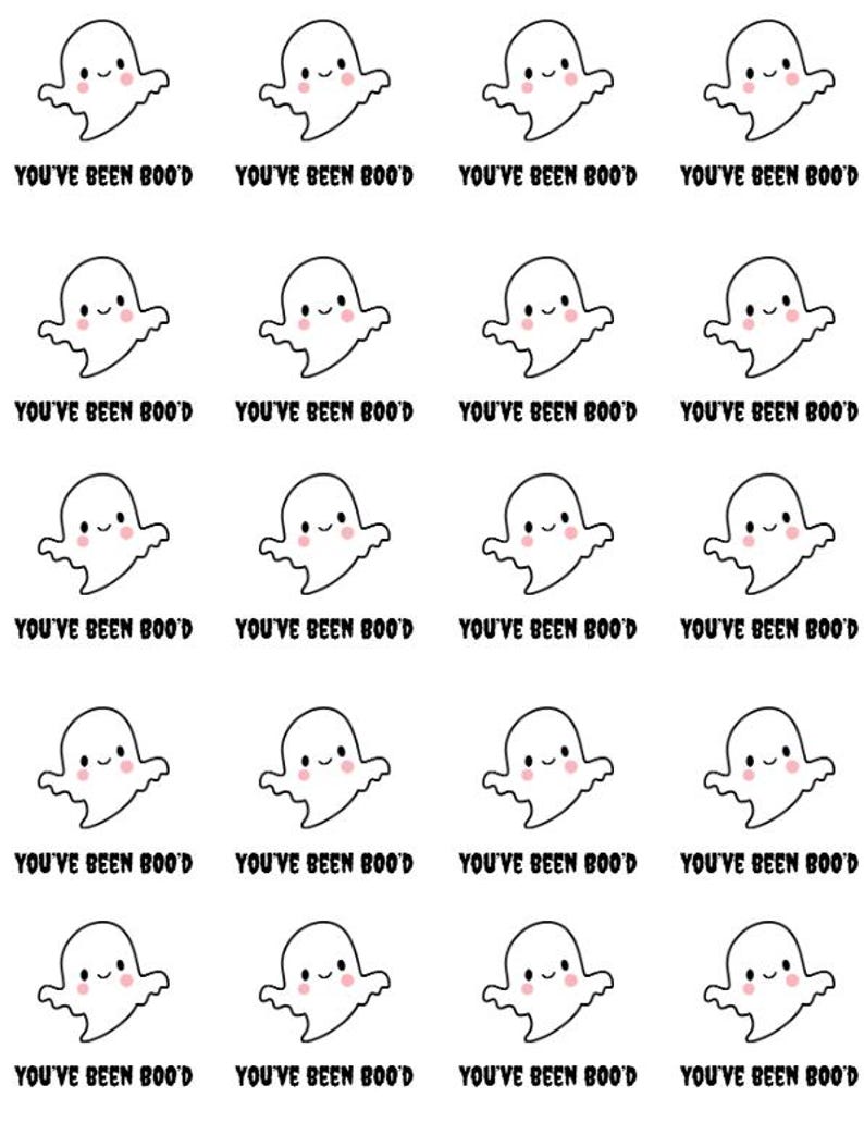 Ghost Boo Gram Sticker Sheet: Printable Halloween Stickers (PDF ...
