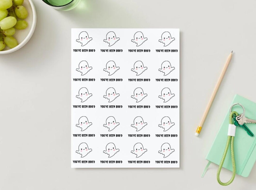 Ghost Boo Gram Sticker Sheet: Printable Halloween Stickers (PDF ...