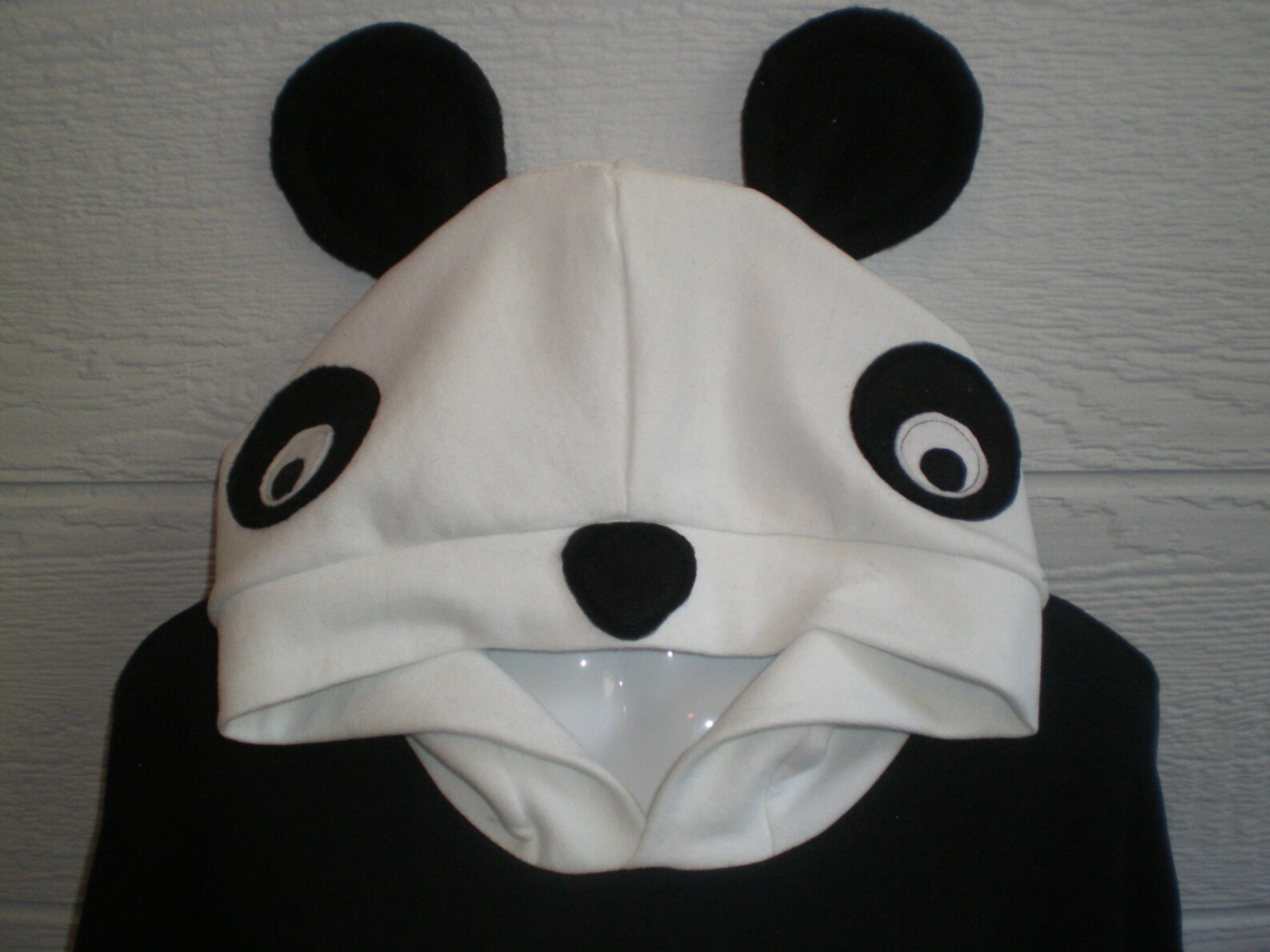 Panda Hoodie Pullover Hooded Panda Sweatshirt Black and - Etsy