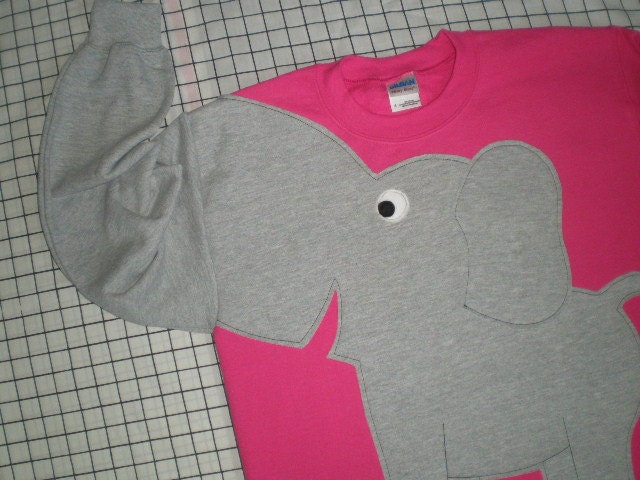 Bright Pink Elephant Trunk Sweatshirt. Adult Unisex Sizes - Etsy