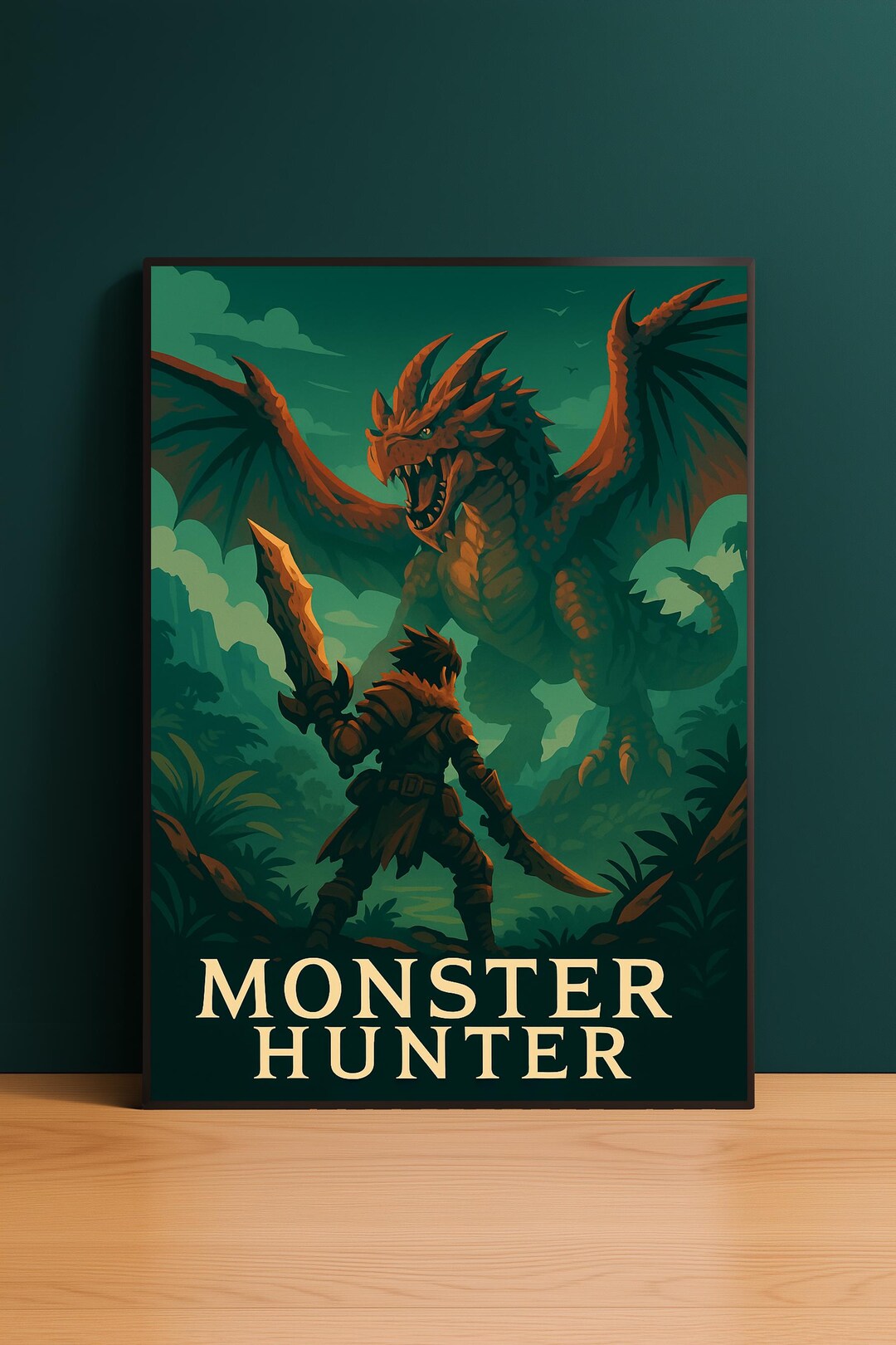 Monster Hunter Wall Art | Monster Hunter Gift | Video Game Art ...
