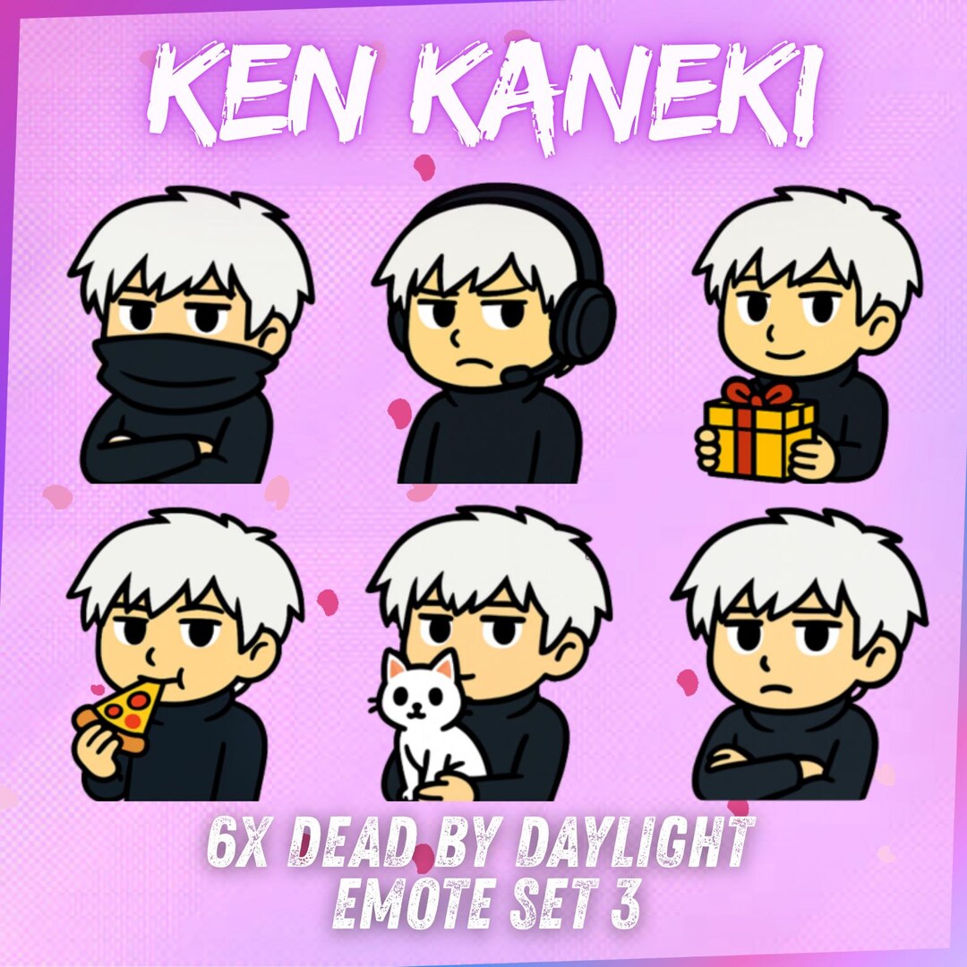 Ken Kaneki Set 3 Dead by Daylight Chibi Emotes | Cute DBD Emote for ...