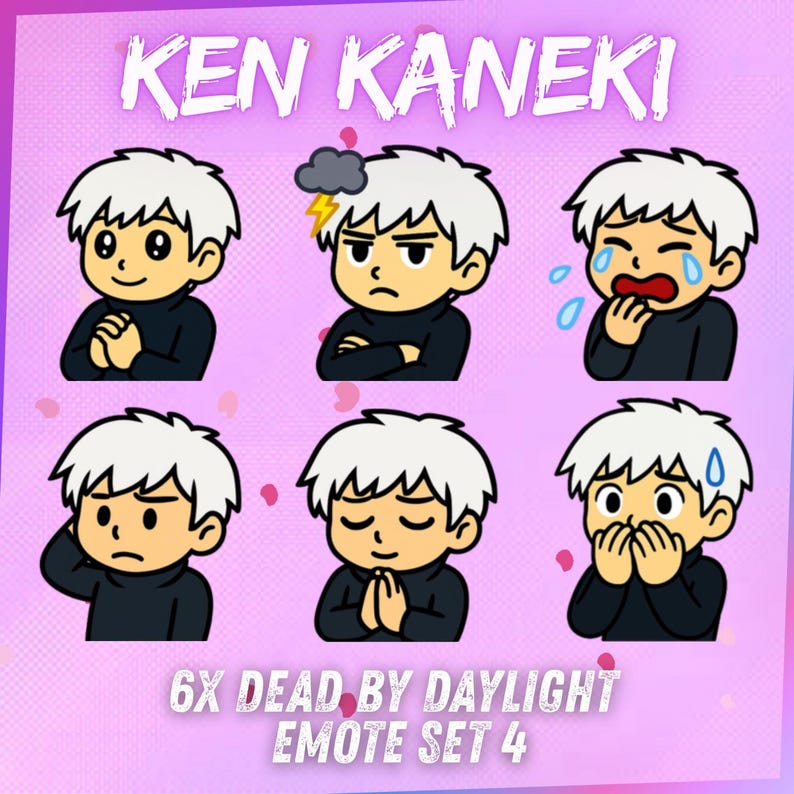 Ken Kaneki Set 4 Dead by Daylight Chibi Emotes | Cute DBD Emote for ...