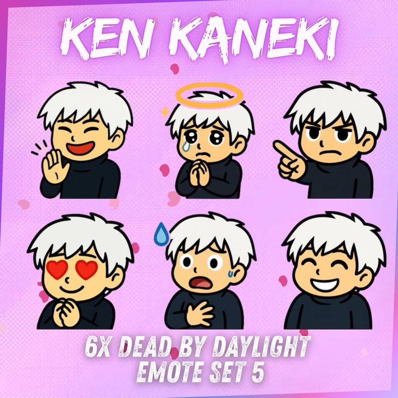 Ken Kaneki Set 5 Dead by Daylight Chibi Emotes | Cute DBD Emote for ...