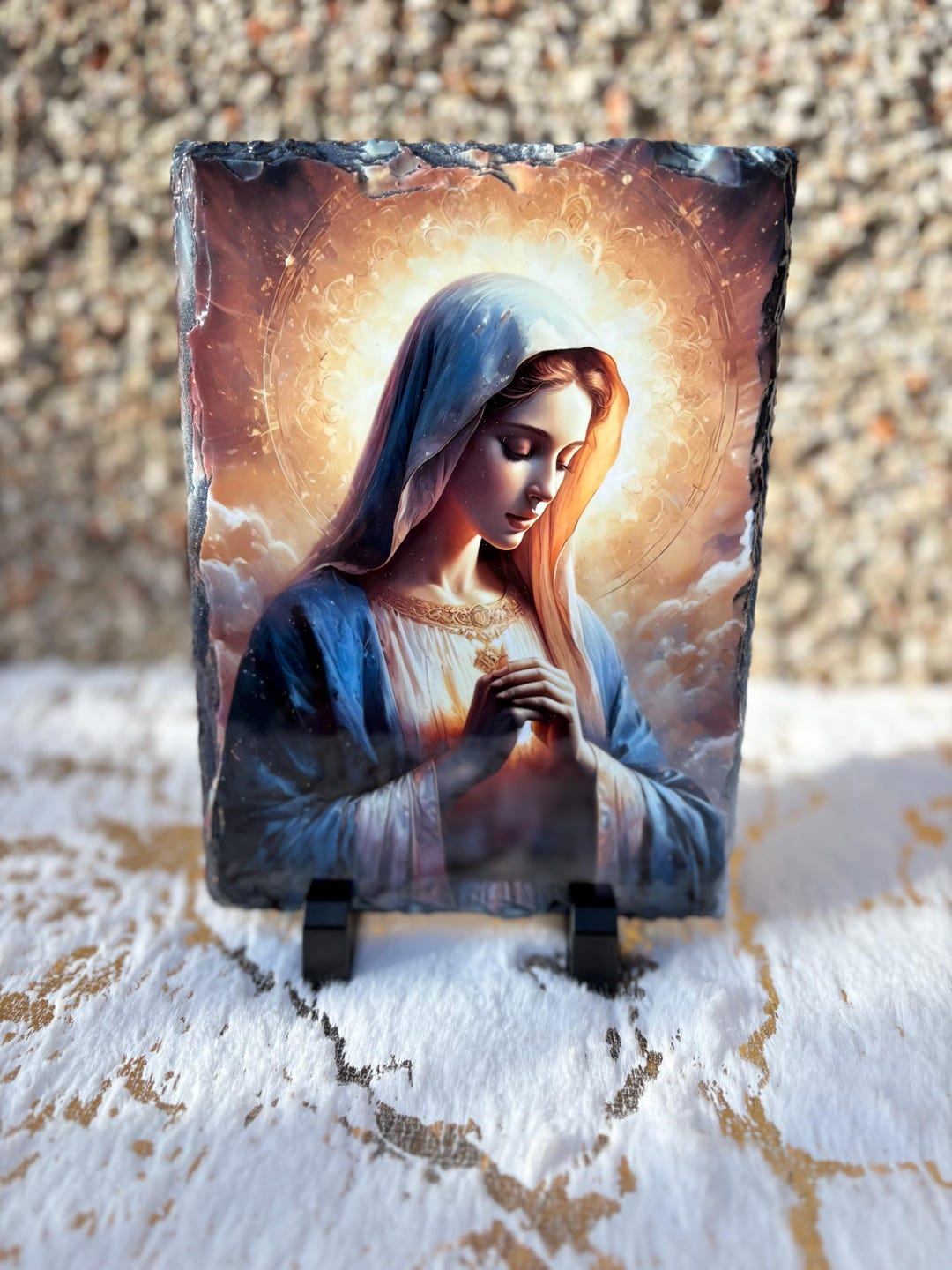 3D Religious Slate Plaque - Virgin Mary in Prayer - Medium Size - Etsy ...