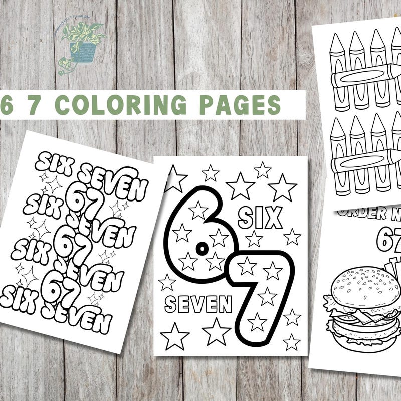 6 7 Coloring Pages - Etsy