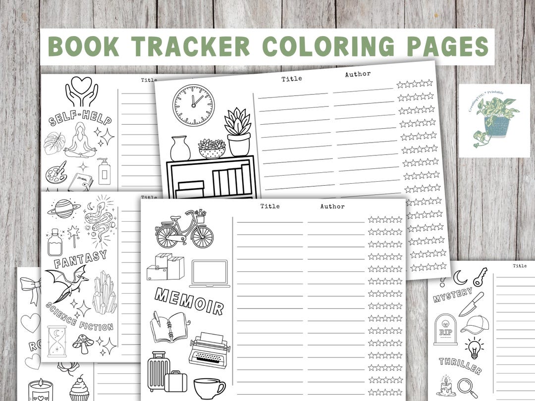 Book Tracker - Reading Planner, Printable Coloring Pages, Book Planner ...