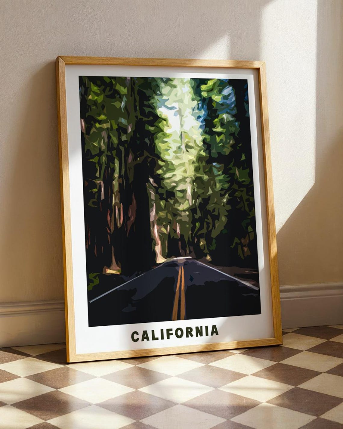 California Wall Art Travel Poster - Forest Landscape Print (digital ...