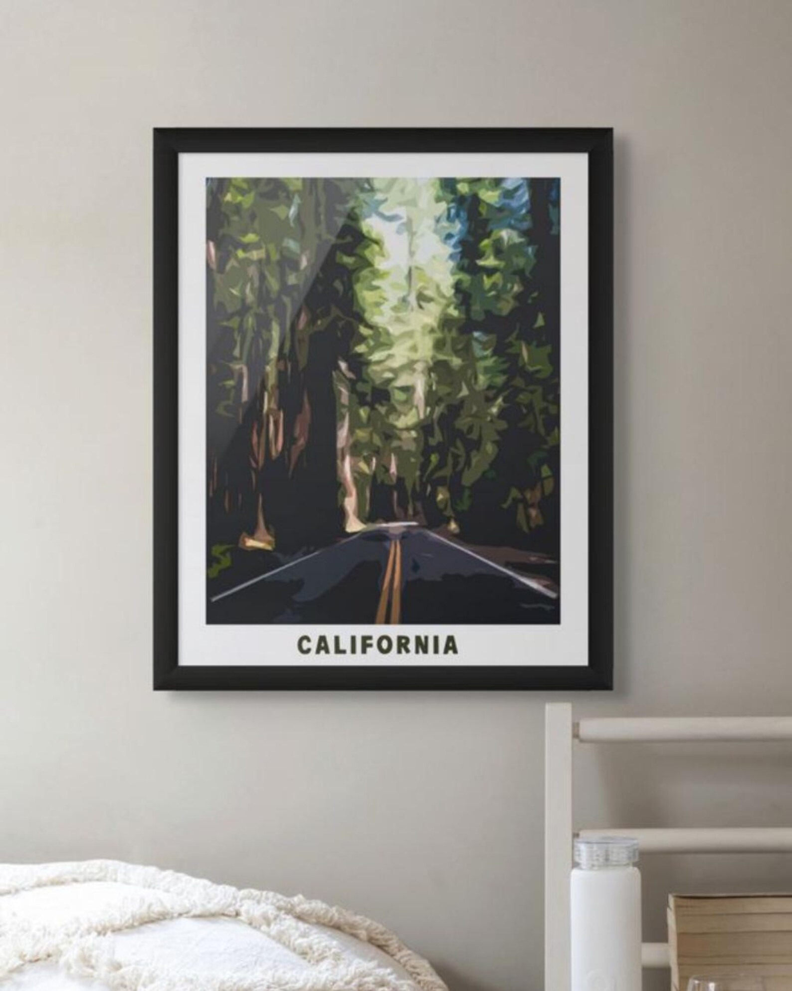 California Wall Art Travel Poster - Forest Landscape Print (digital ...