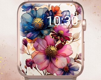 Gorgeous 3D Floral Mountain Apple Watch Wallpaper, 3D Floral Apple ...