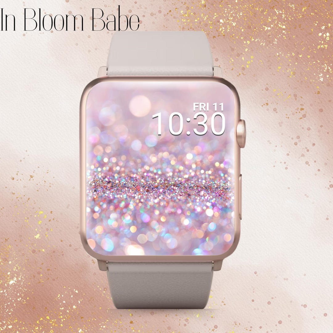 Pastel Glitter Apple Watch Wallpaper, Pink Glitter Apple Watch, Glitter ...