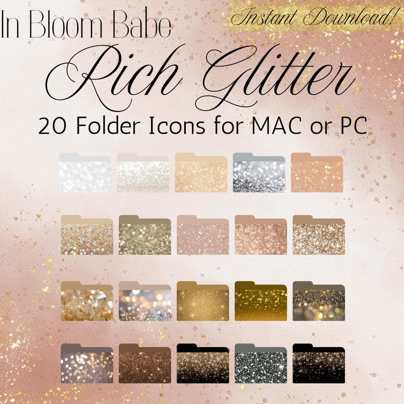 Rich Glitter Desktop Folder Icons, Glitter Mac Icons, Glitter PC Icons ...