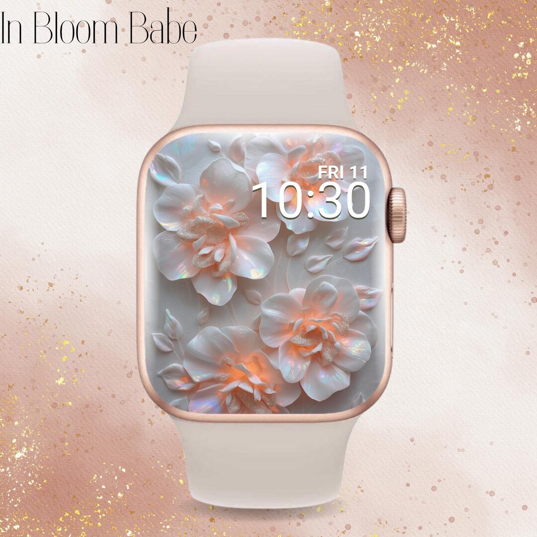 Glowing 3D Flower Apple Watch Wallpaper, 3D Floral Apple Watch ...