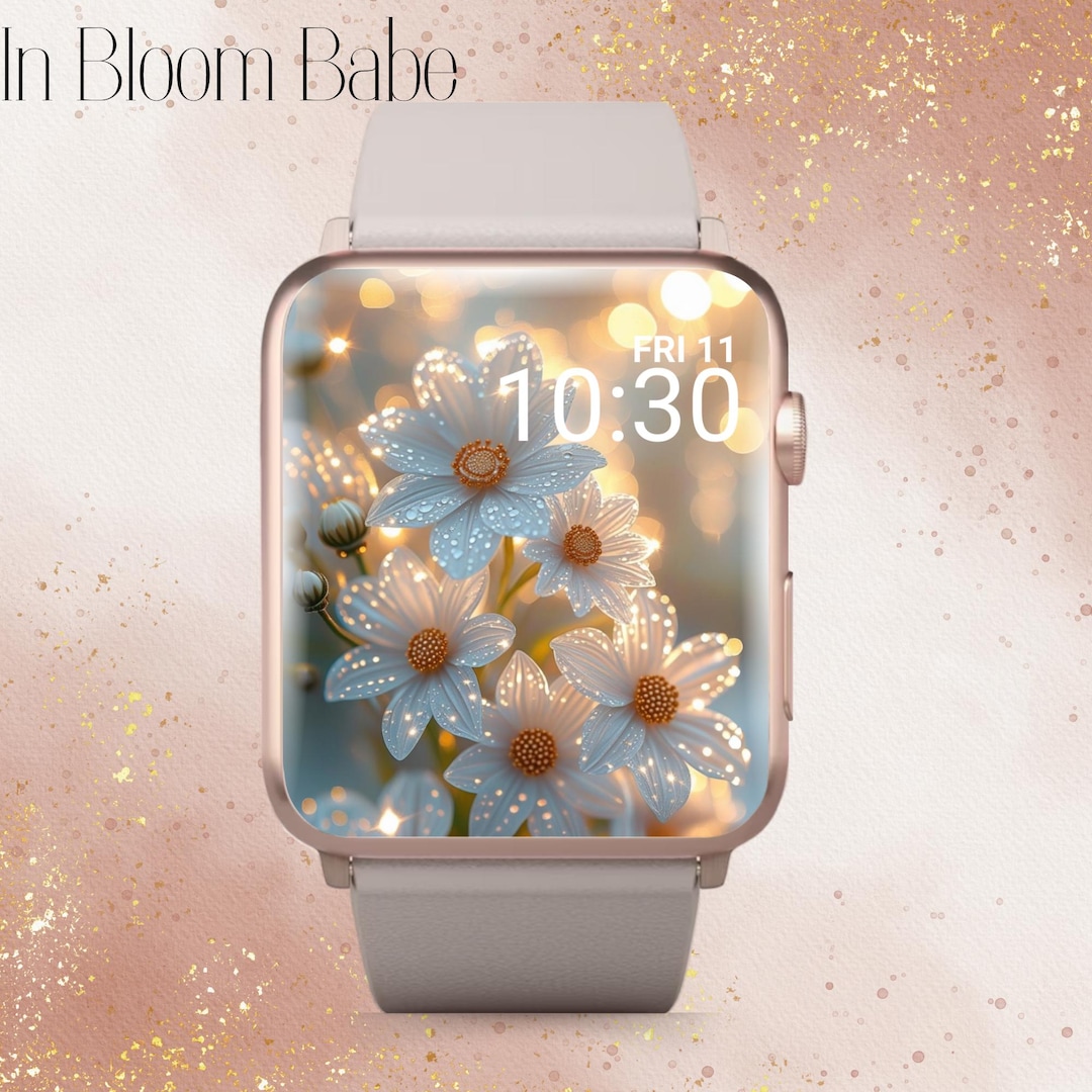 Sparkly Daisy Apple Watch Wallpaper, Sparkly Flower Apple Watch ...