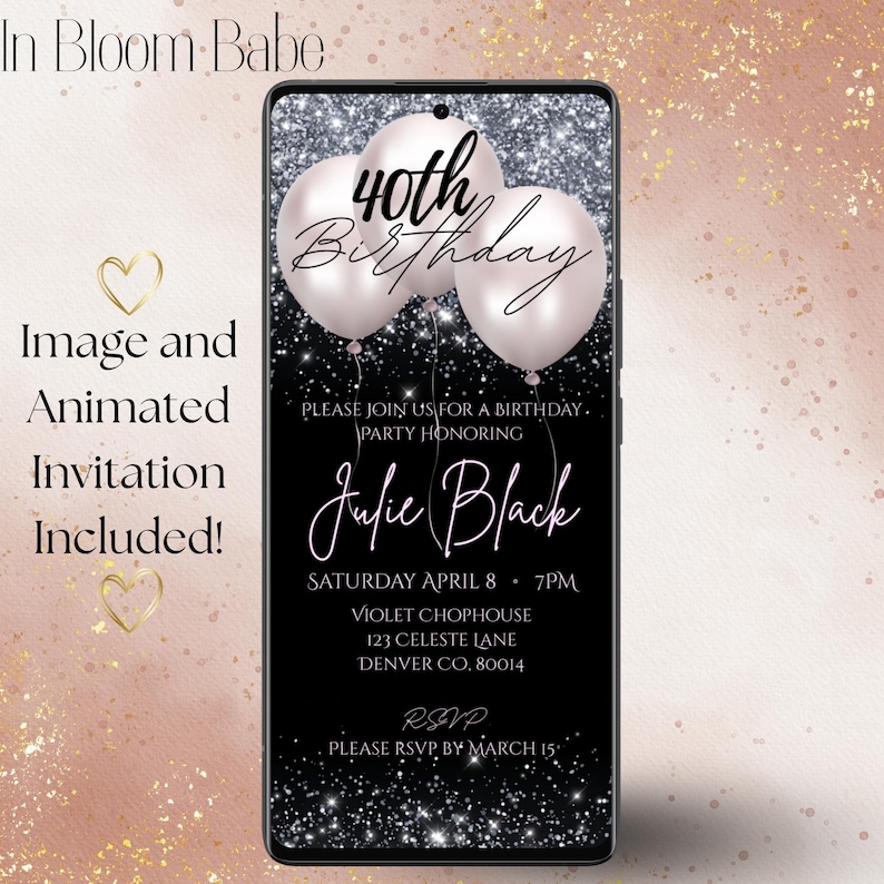 Mobile Birthday Party Invitation Template, Digital Invitation Template ...