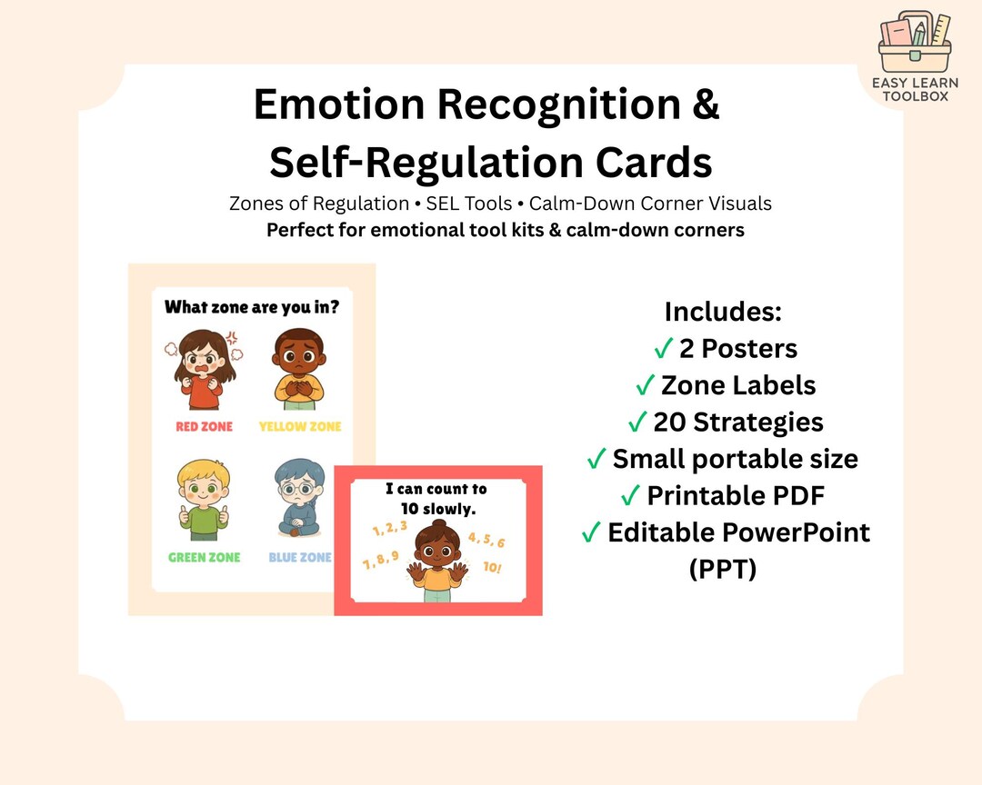 Emotion Recognition & Self-regulation Cards – Classroom Visuals ...