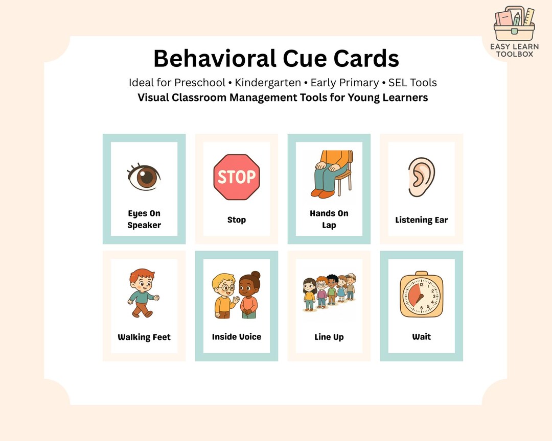 Behavioral Cue Cards for Classroom | Visual Classroom Management ...