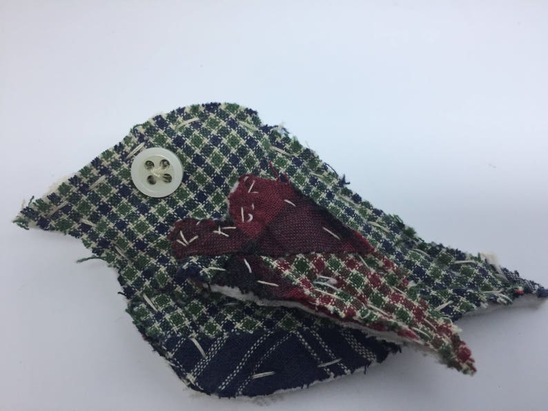Homespun Quilt Bird Pin Bird Cutter Quilt Brooch Primitive - Etsy