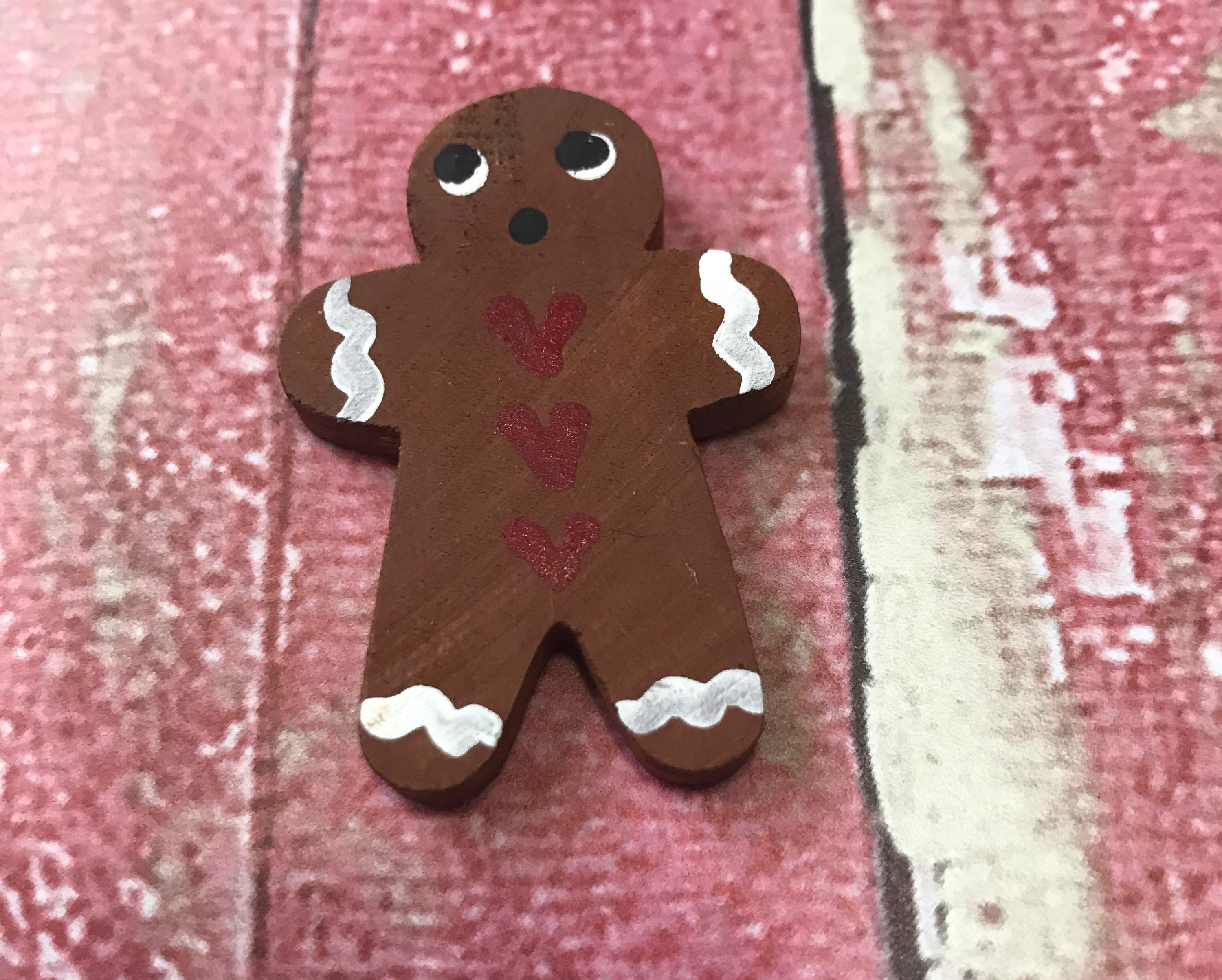 Wood Gingerbread Man Brooch Holiday Pin Christmas Brooch | Etsy