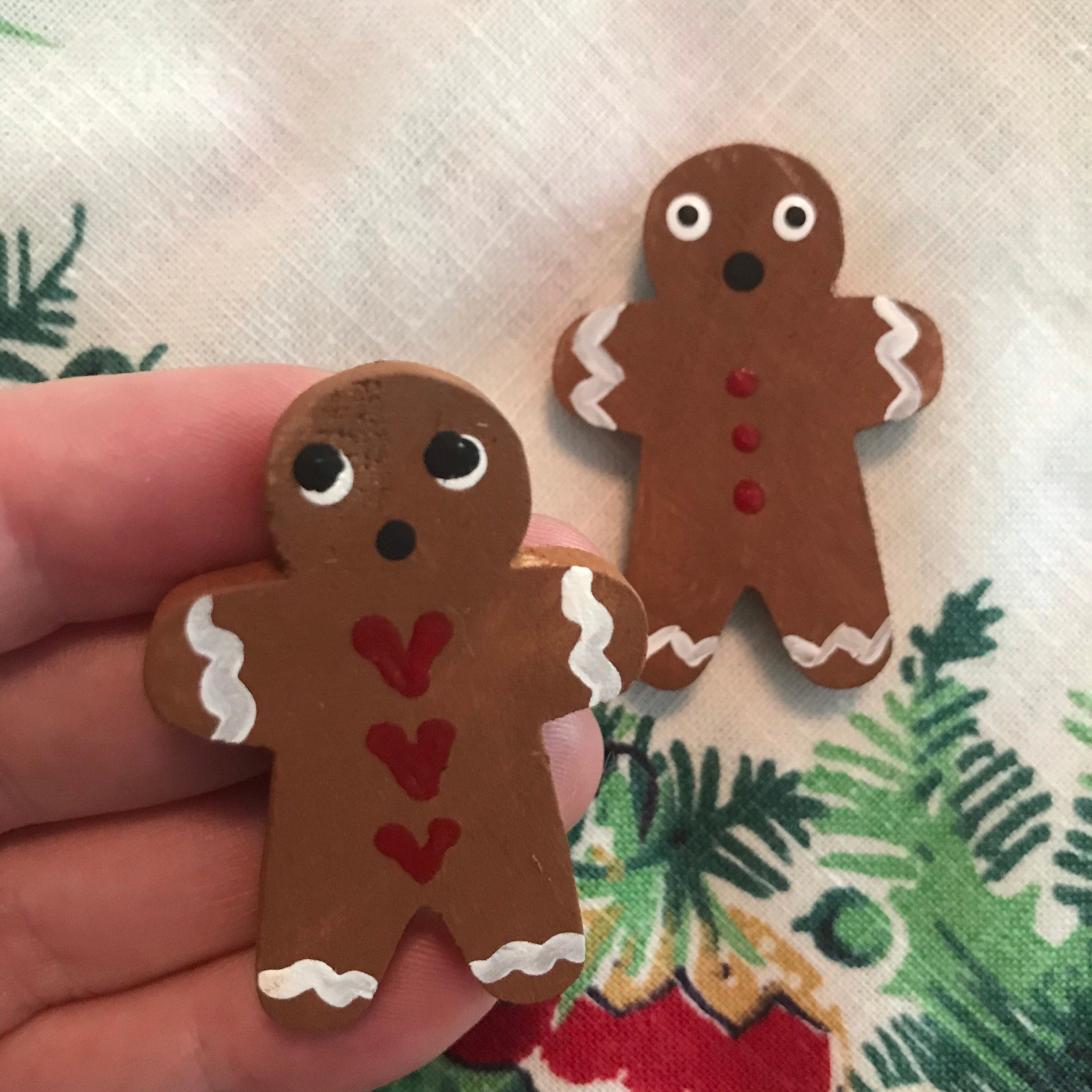 Wood Gingerbread Man Brooch Holiday Pin Christmas Brooch | Etsy