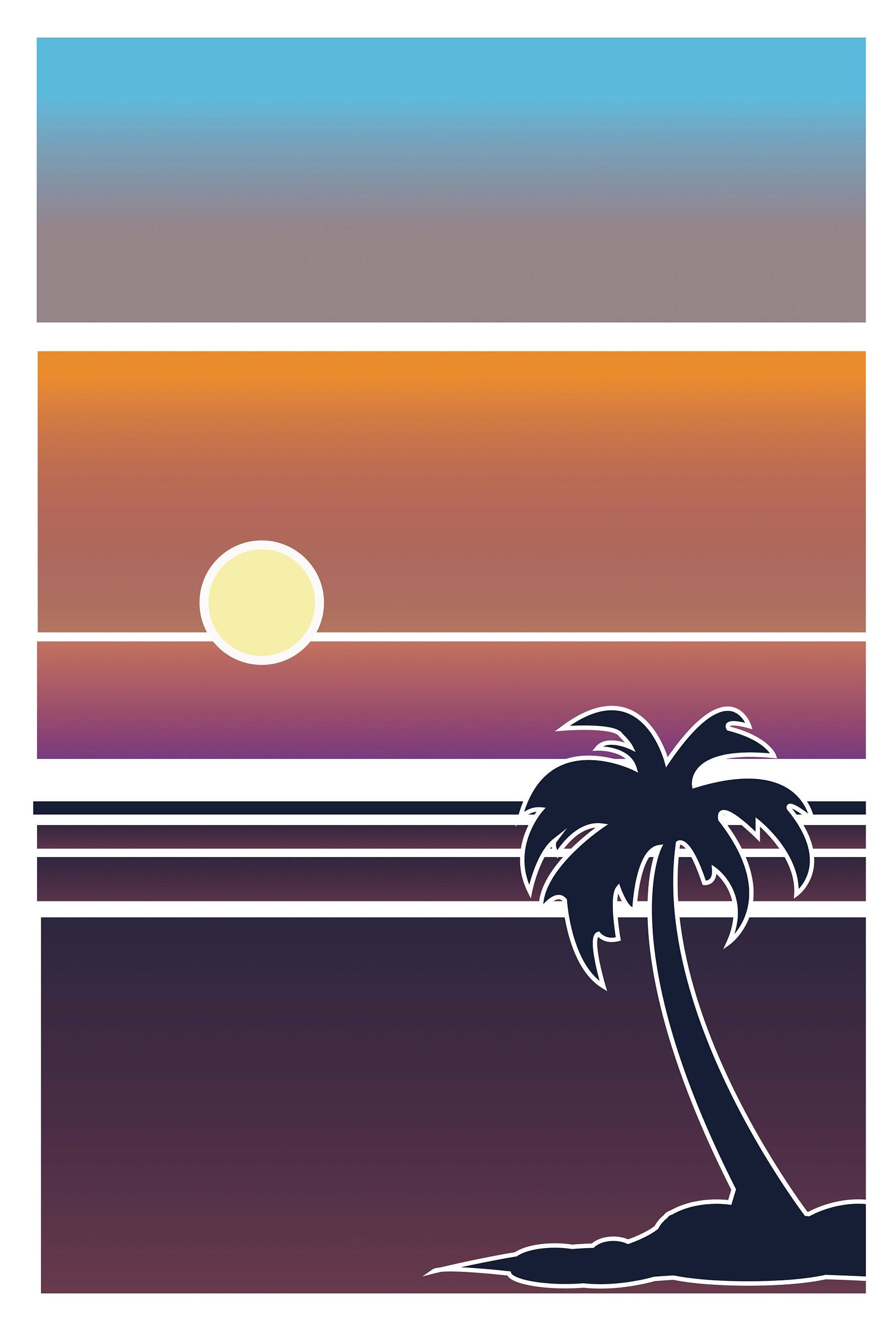 Retro Sunset Printable Art - Travel Inspired Art - 70s Inspired Poster ...