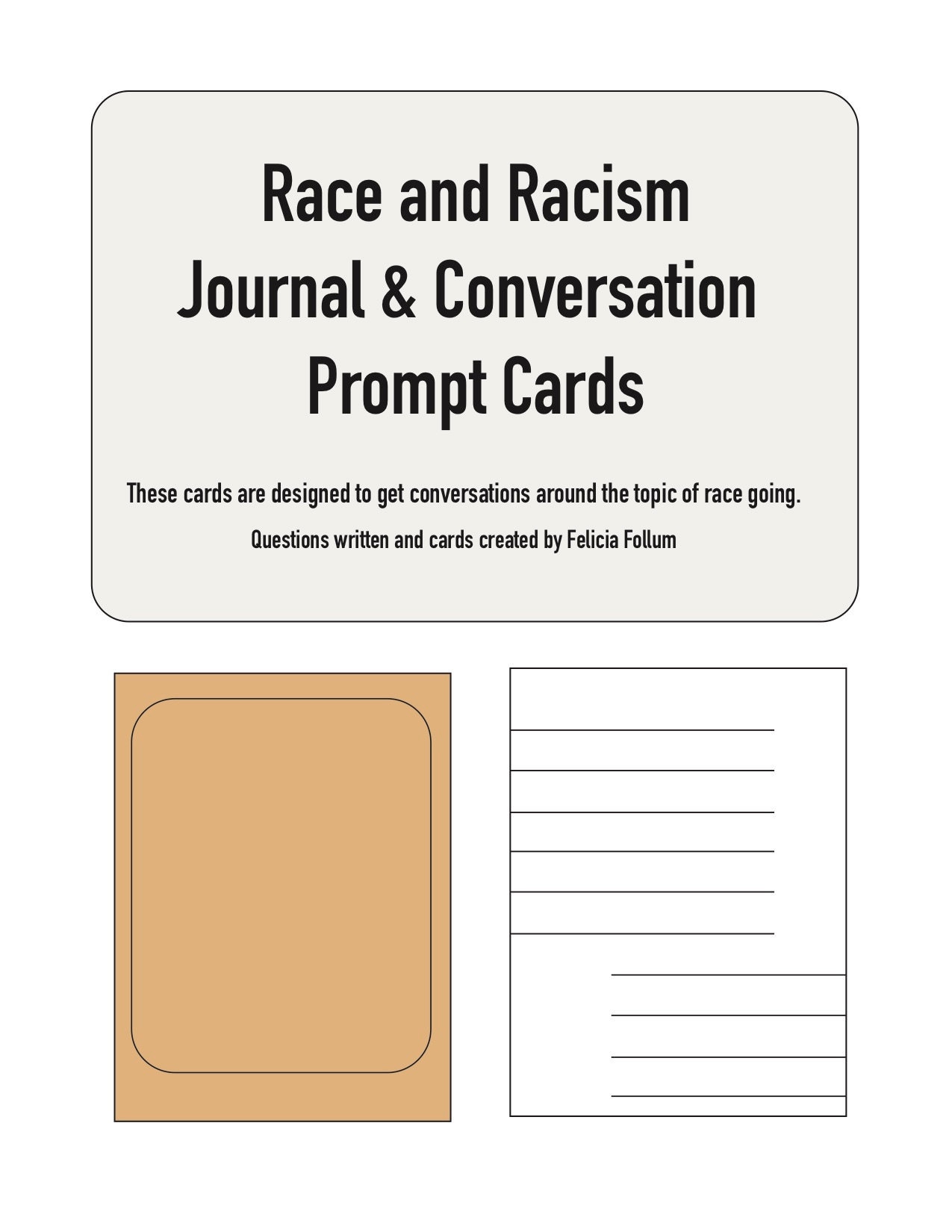 Justice & Racism Conversation Cards - Journal Prompt on Race - Teaching ...