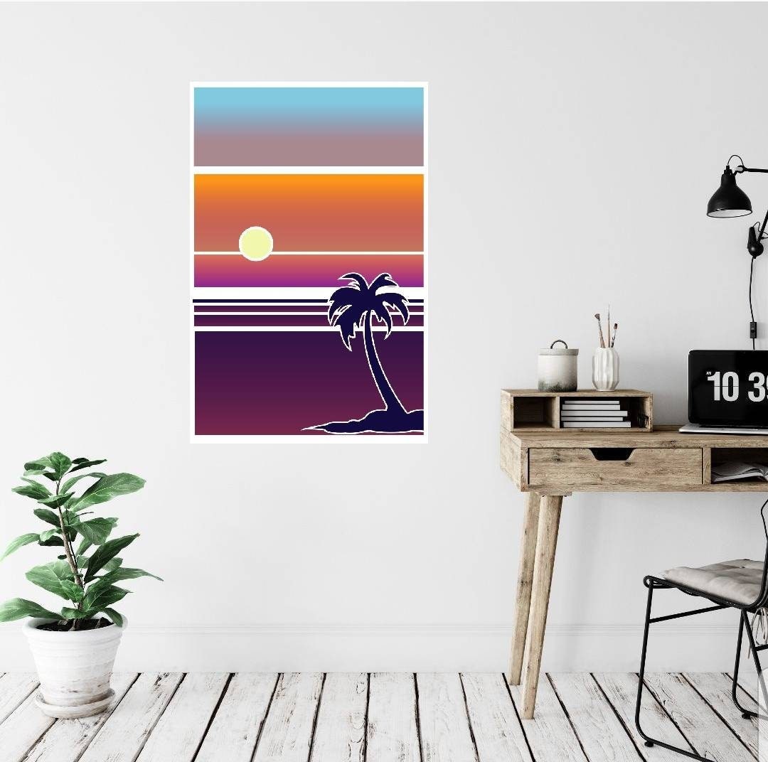 Retro Sunset Printable Art - Travel Inspired Art - 70s Inspired Poster ...