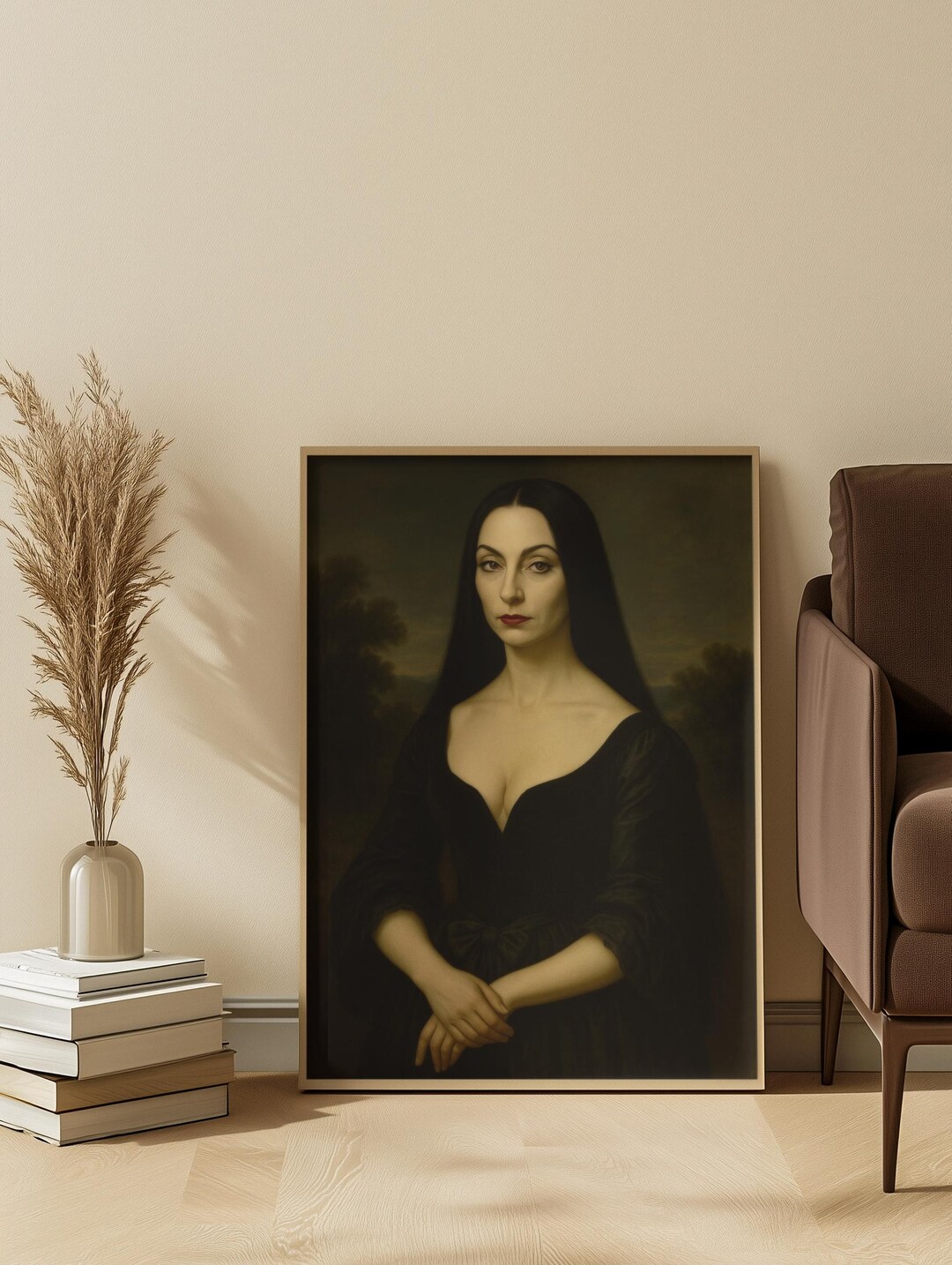 Morticia Addams Halloween Wall Art | Gothic Dark Feminine Portrait ...