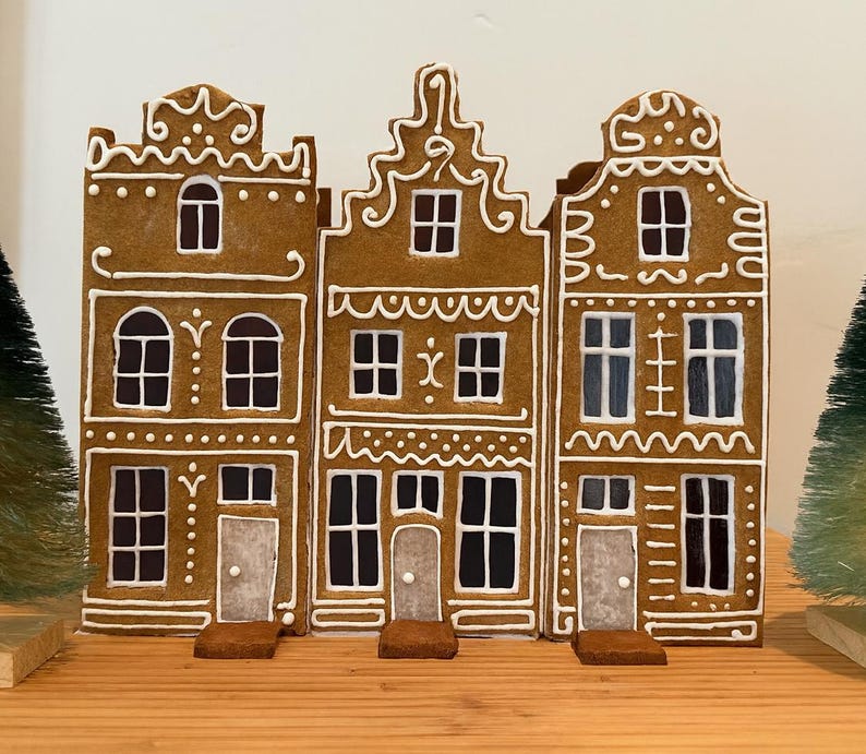 Gingerbread House Template - Dutch Row Houses - Etsy