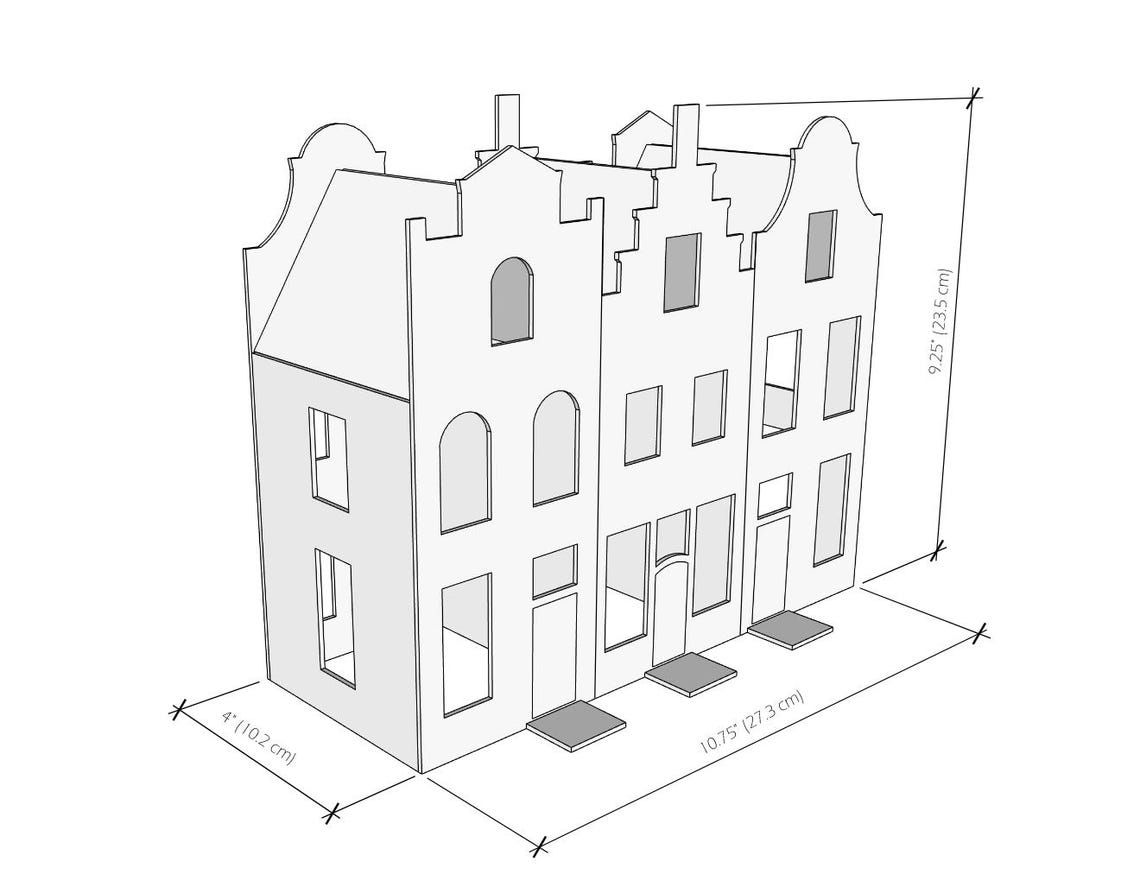 Gingerbread House Template - Dutch Row Houses - Etsy